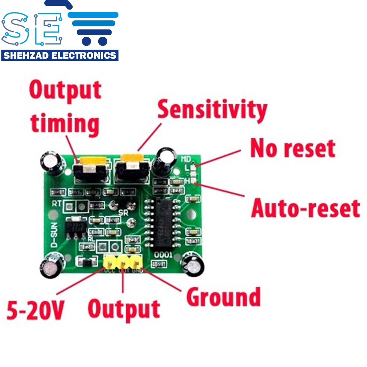 HC-SR501 HC SR501 PIR Human Motion Infrared Detector Sensor Module ...