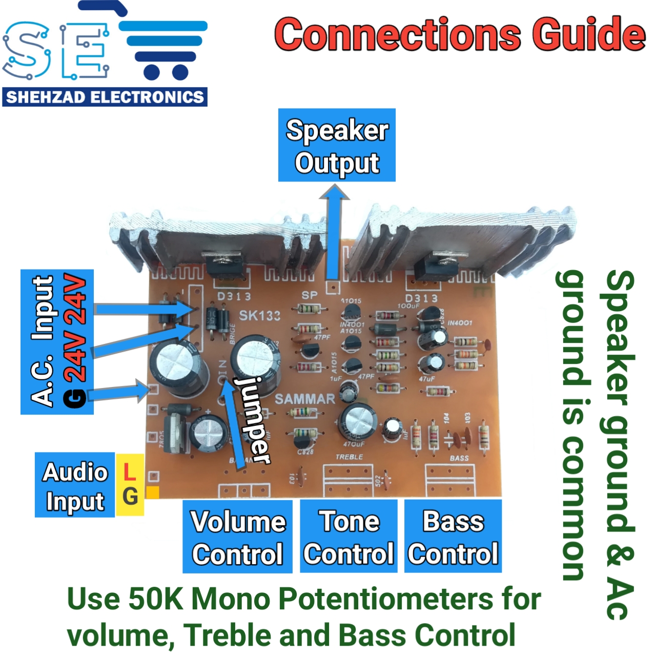 45W Mono Audio Amplifier Board 🔊 | Class AB Power | High Performance ...