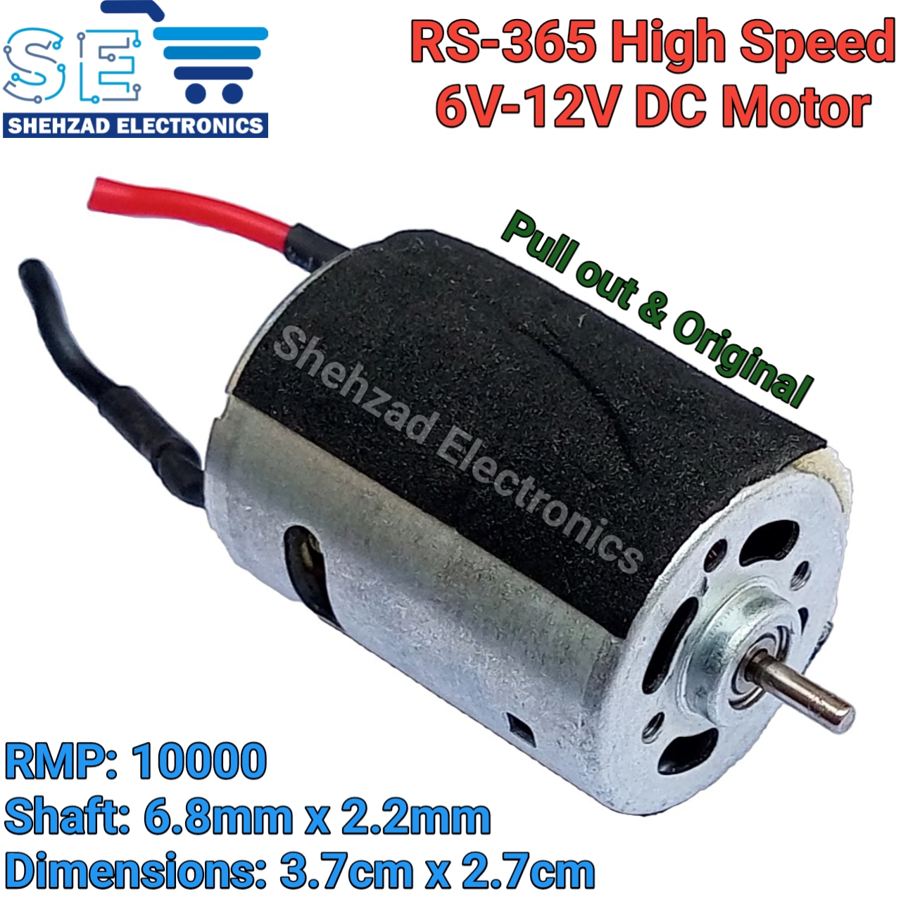 RS-365 High Speed 10000RPM 6V–12V DC Motor – Original & Powerful ...
